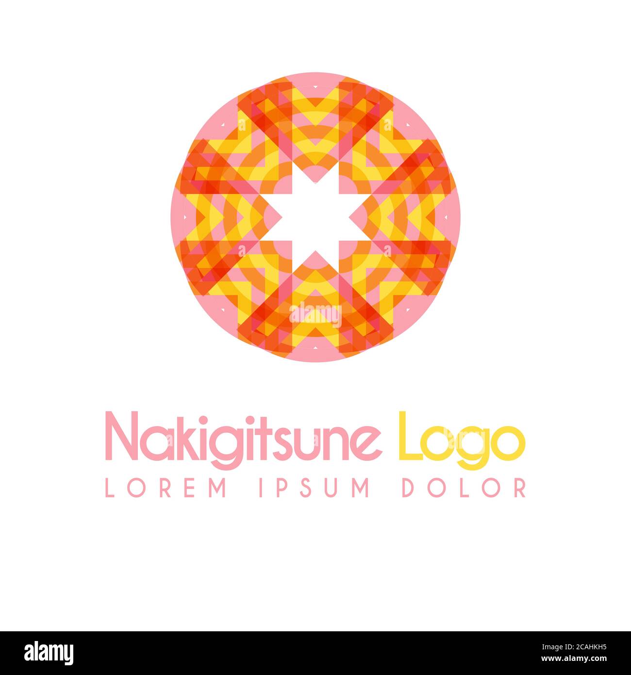 red and yellow flower logos with geometric shapes. for the celebration ...