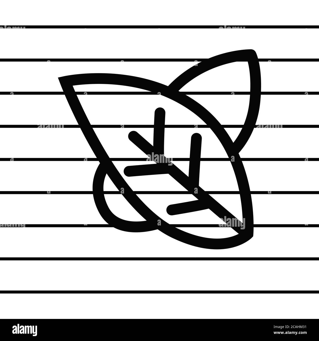 Two leaves logo Black and White Stock Photos & Images - Alamy