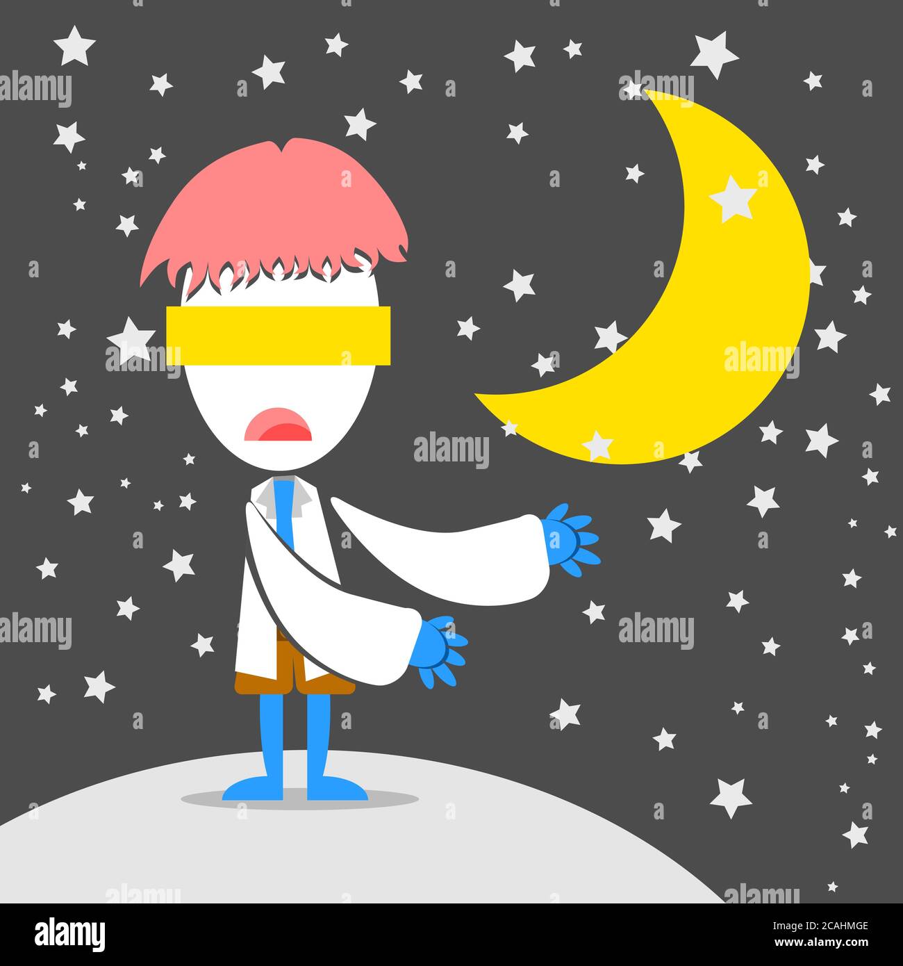 Alien and astronaut are engaged in races in outer space.Vector ...