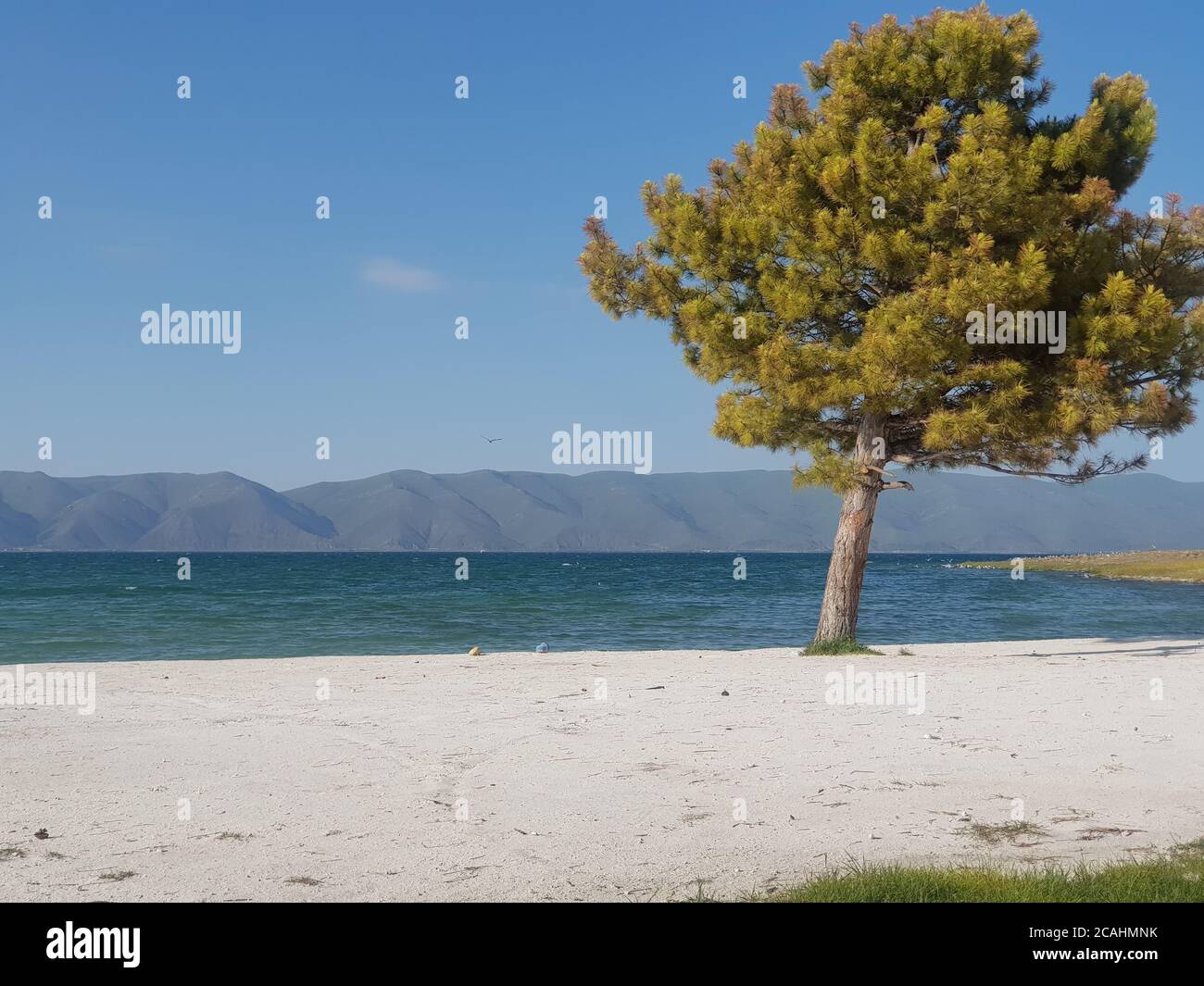 Breathtaking view of the beach side in Sevan Lake, Armenia Stock Photo ...