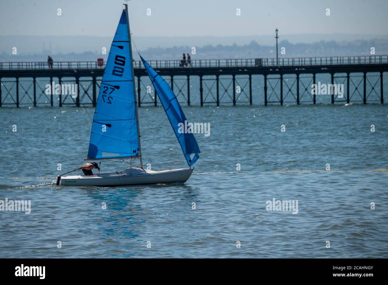 Yacht by southend pier hi-res stock photography and images - Alamy