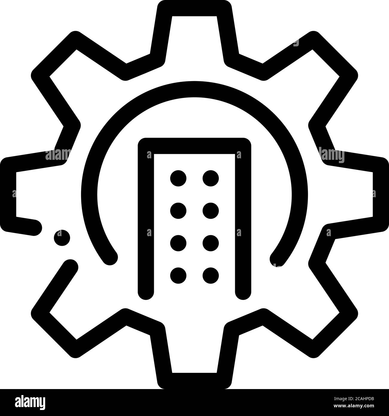 Smart house mechanical gear icon hi-res stock photography and images ...