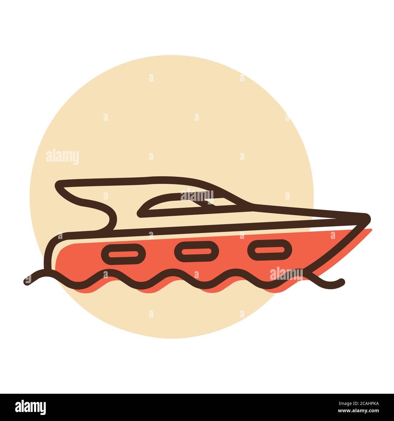 Cruising motor yacht flat vector icon. Graph symbol for travel and ...