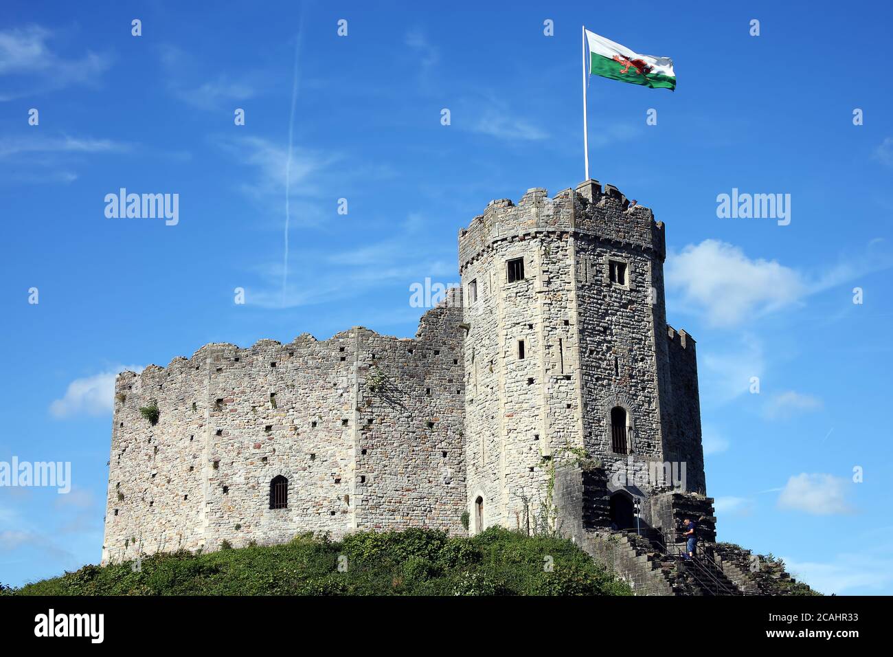 Cardiff, Wales, UK , August 31, 2016 : Cardiff Castle in Castle Street ...