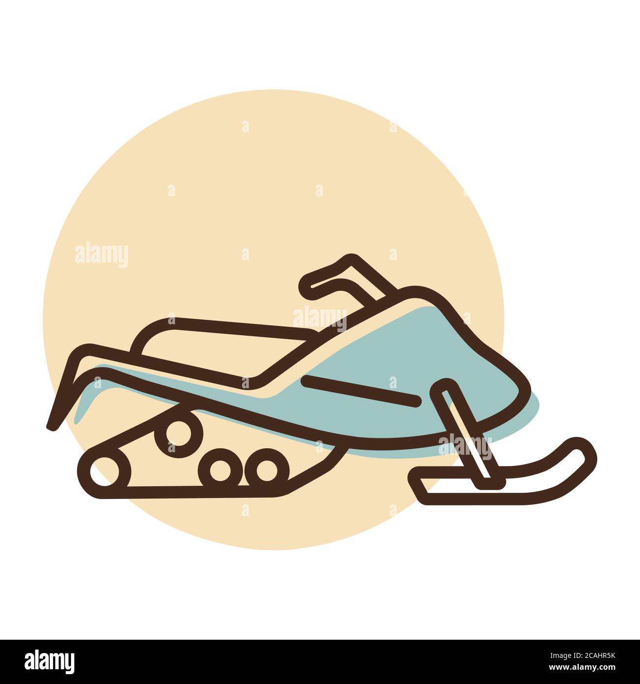 Snowmobile flat vector icon. Graph symbol for travel and tourism web ...