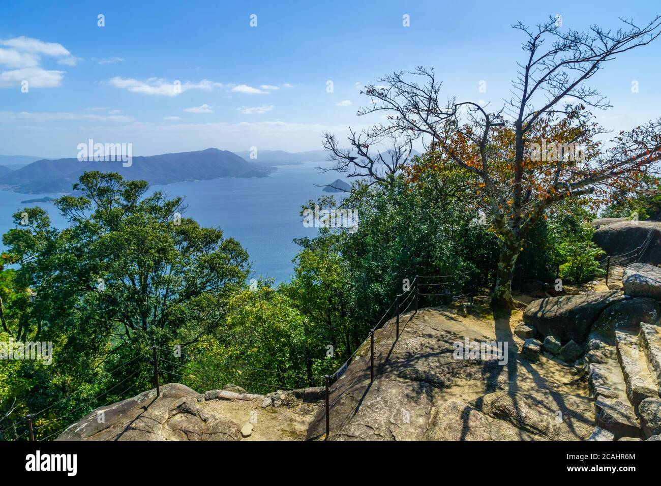 View of the top of Mount Misen, in Miyajima (Itsukushima) Island, Japan ...