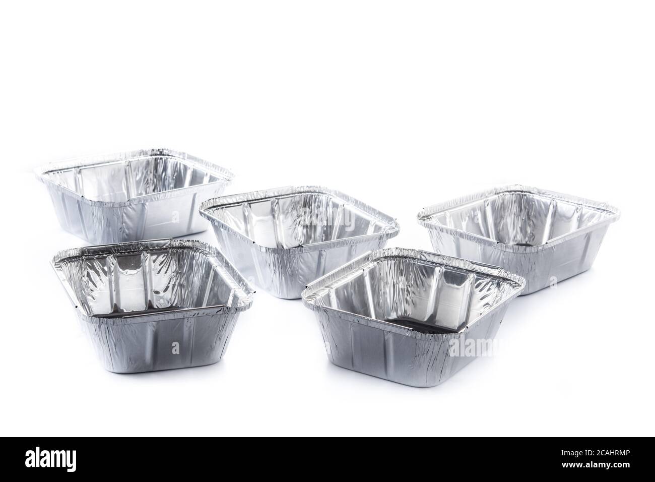 Disposable metal food container isolated on white background Stock ...