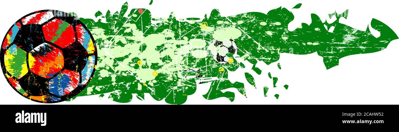 grunge soccer ball or football design for the great soccer event in ...