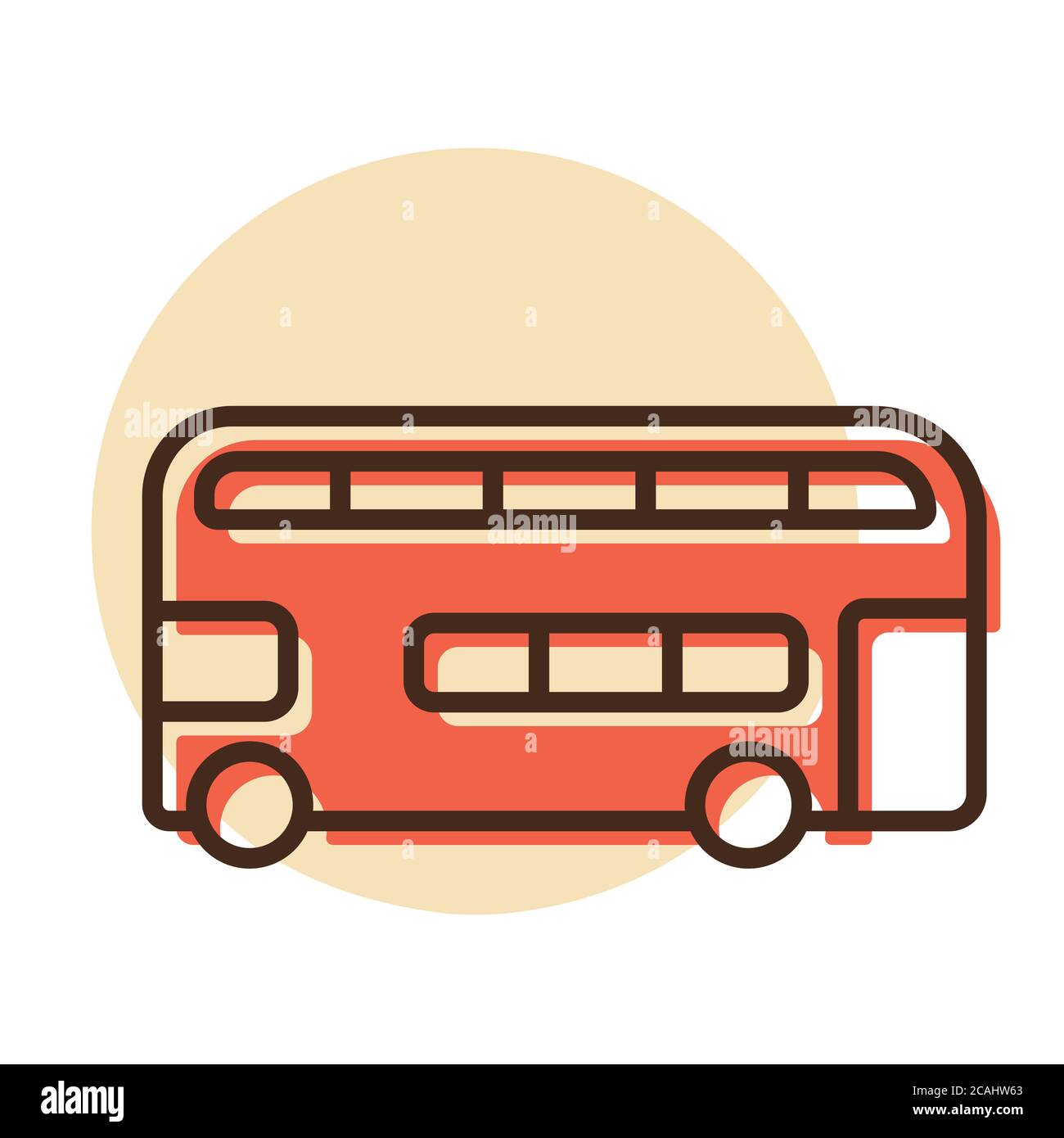 Double decker bus flat vector icon. Graph symbol for travel and tourism ...