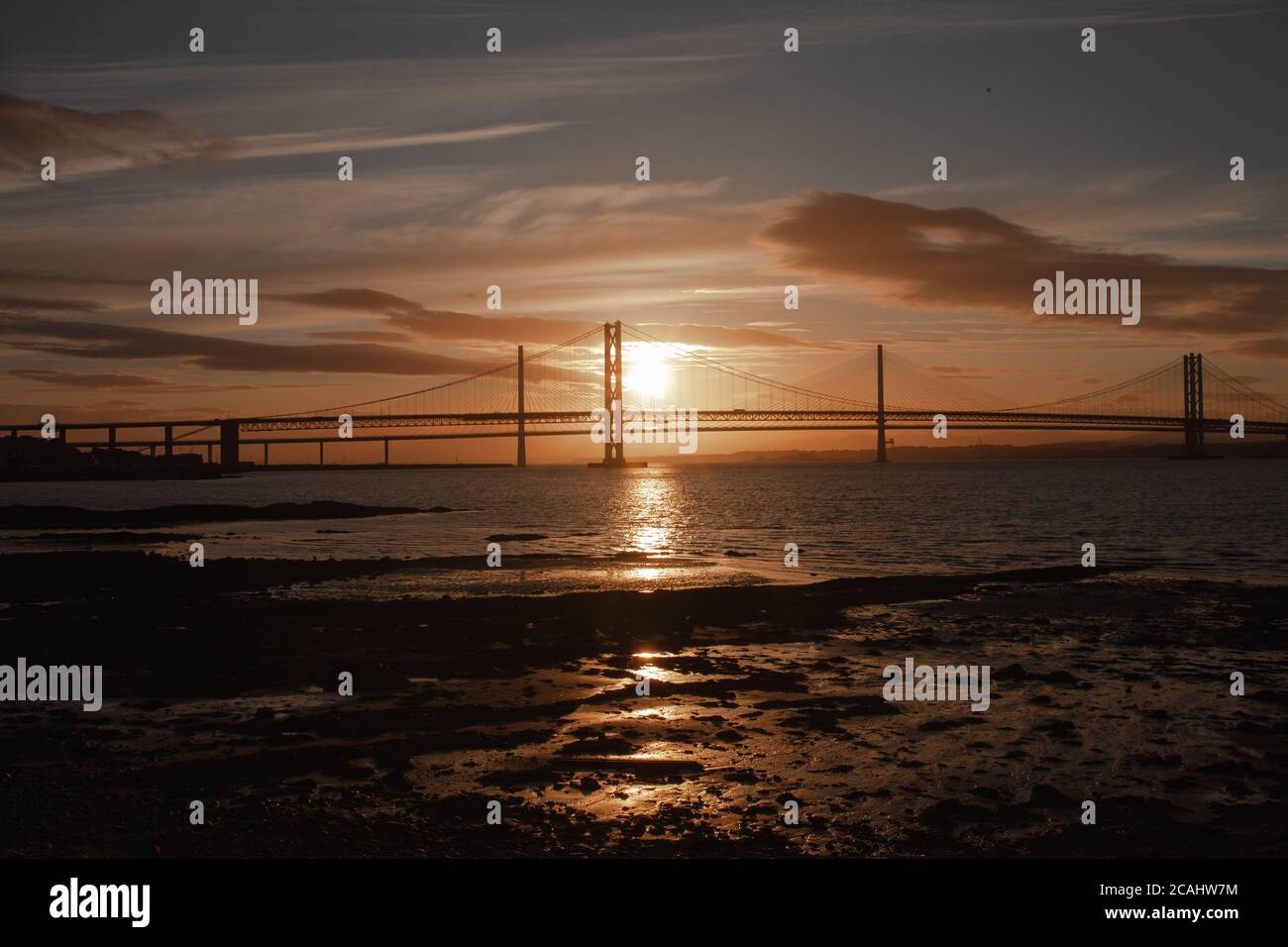 Queensferry crossing during sunset, Edinburgh Scotland Stock Photo - Alamy