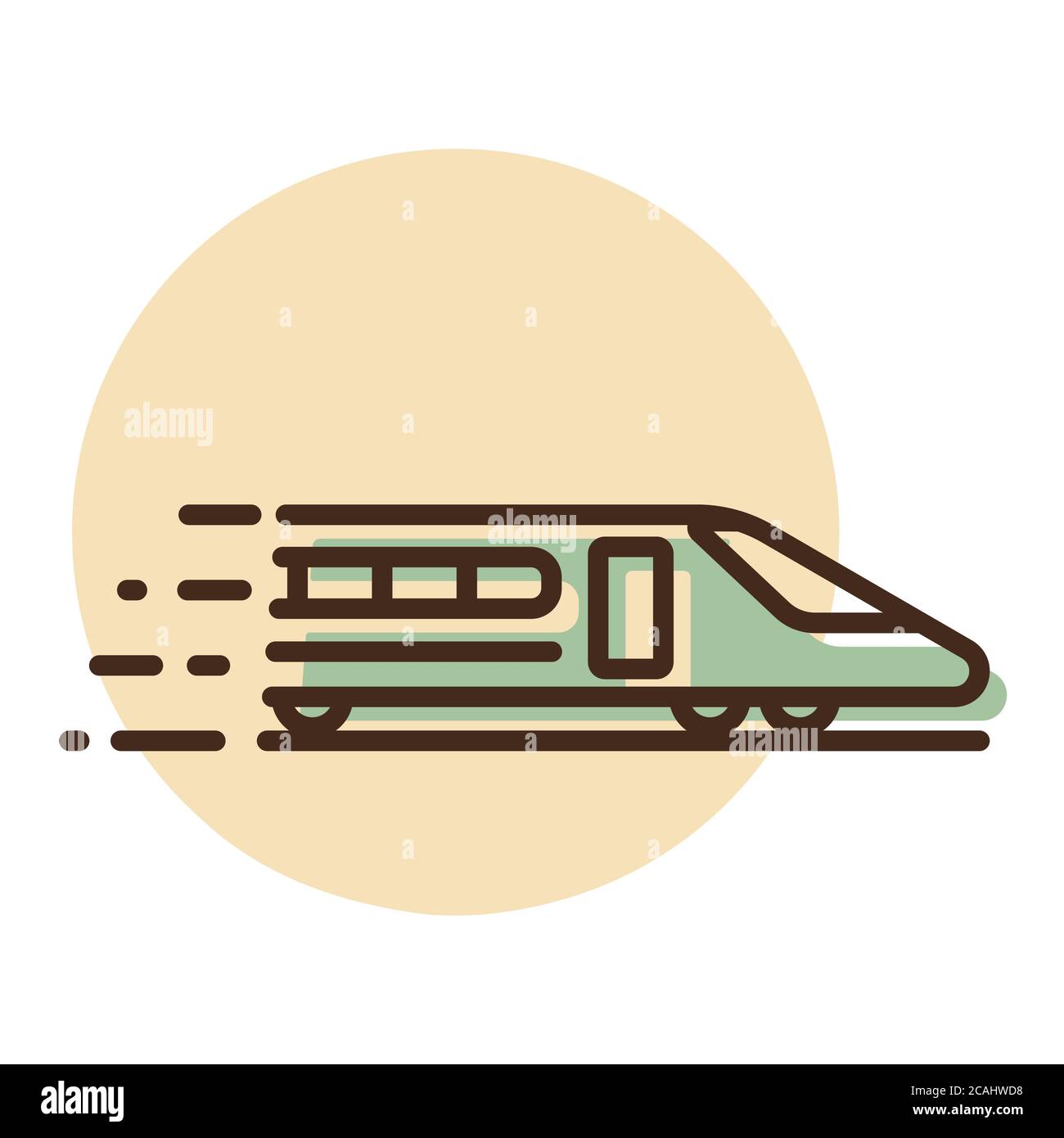 High-speed passenger train flat vector icon. Graph symbol for travel ...