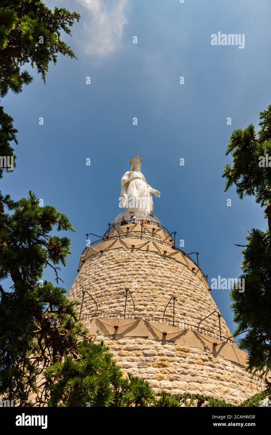 Statue Virgin Mary Harissa Lebanon High Resolution Stock Photography ...