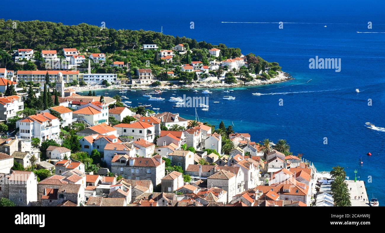 Hvar marina aerial view hi-res stock photography and images - Alamy