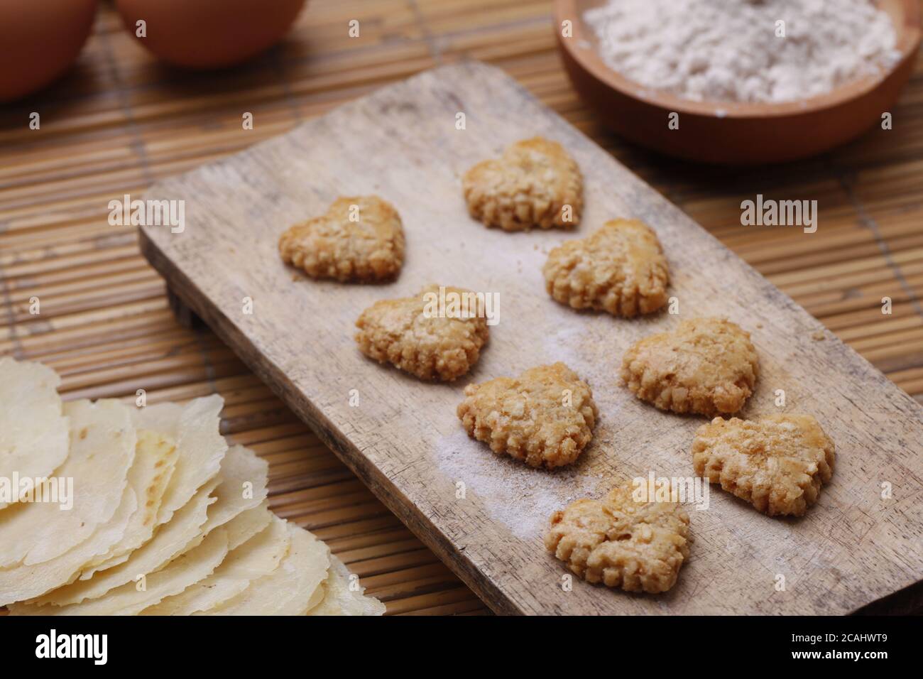 Indonesian snack Emping Melinjo Cookies Stock Photo - Alamy