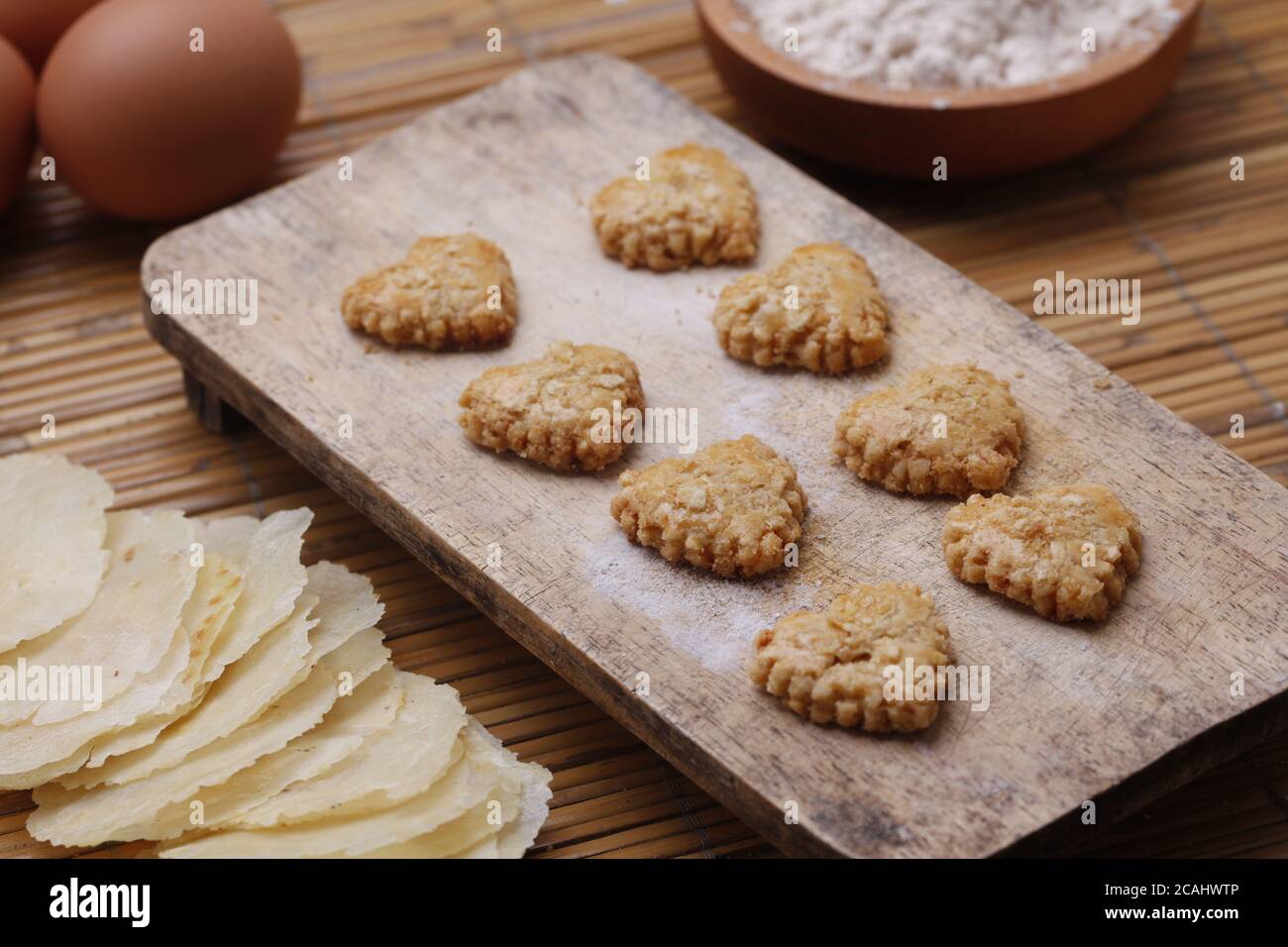 Indonesian snack Emping Melinjo Cookies Stock Photo - Alamy