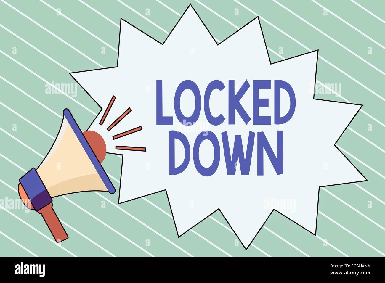 Writing note showing Locked Down. Business concept for emergency ...