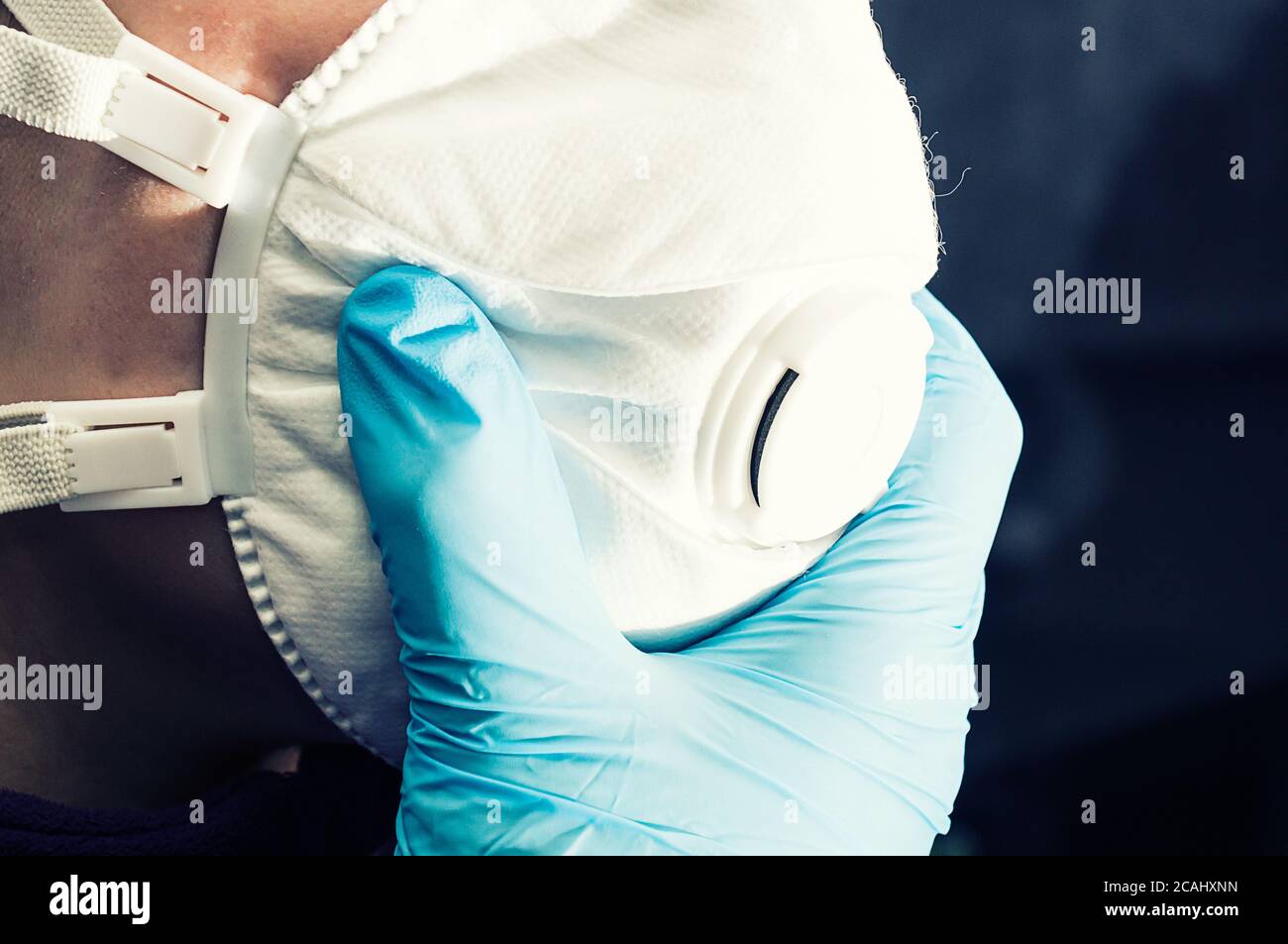 Closeup shot of a patient with a protective mask Stock Photo - Alamy