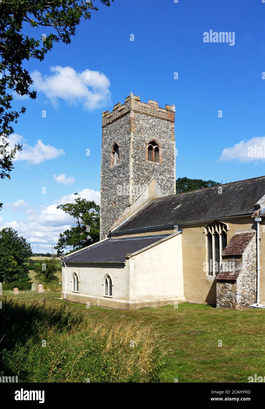 A view of the nave and tower of the parish Church of St Edmund at ...