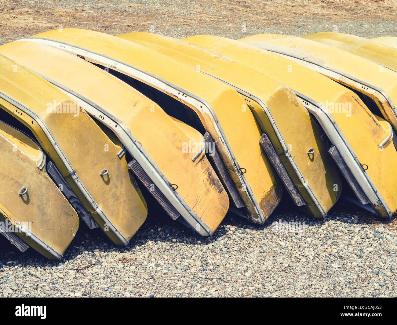 Closeup shot yellow boat hi-res stock photography and images - Alamy