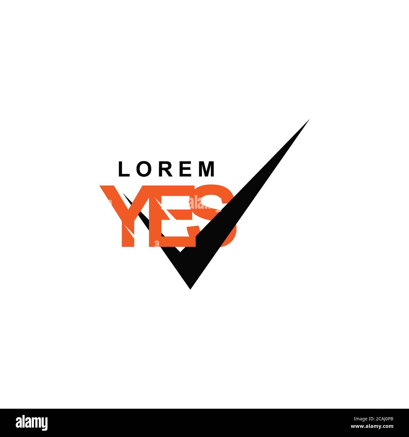 the logo says yes with a triangular shape with black and orange. For ...