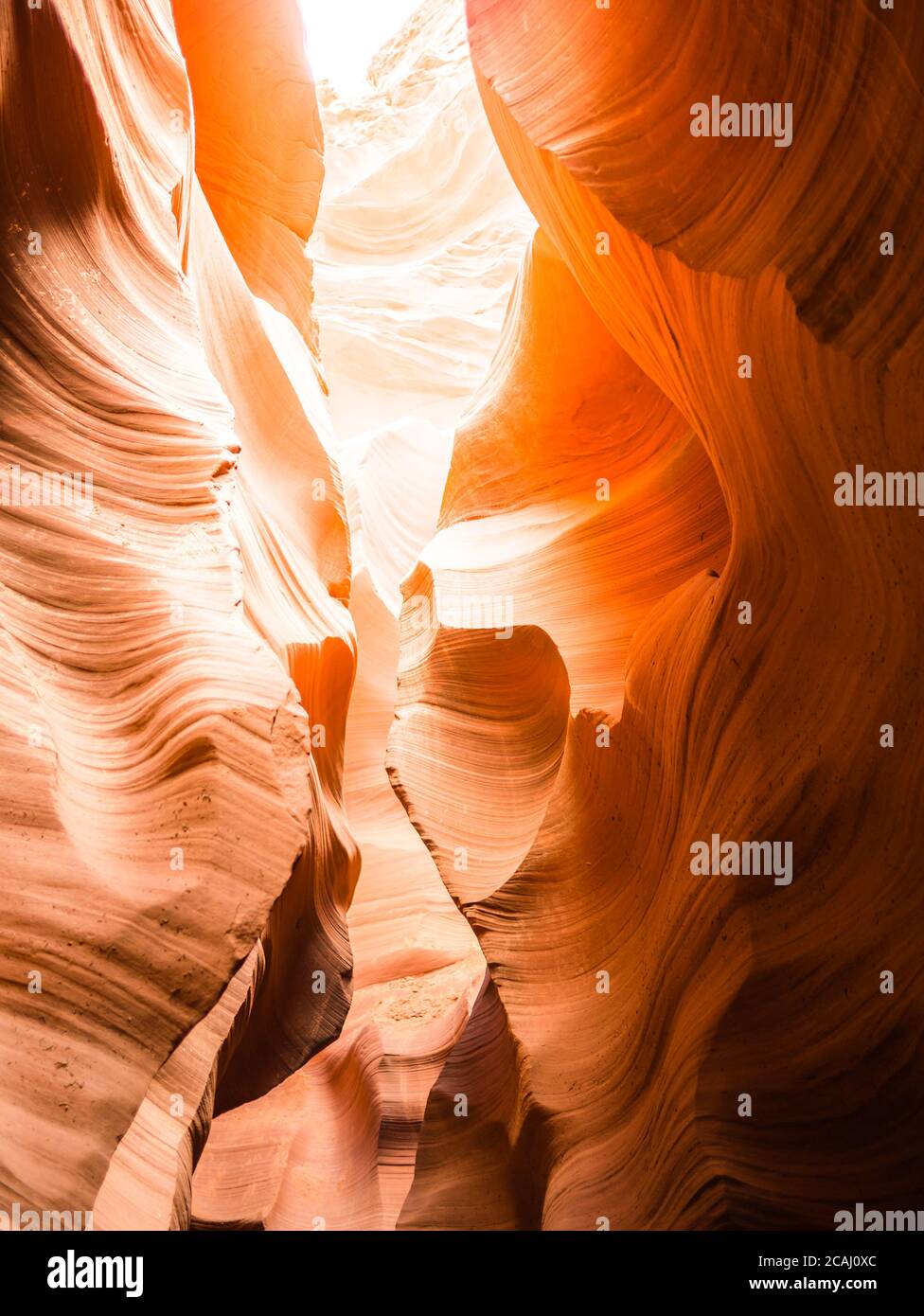 Vertical shot of the beautiful Antelope Canyon lights and rocks Arizona ...