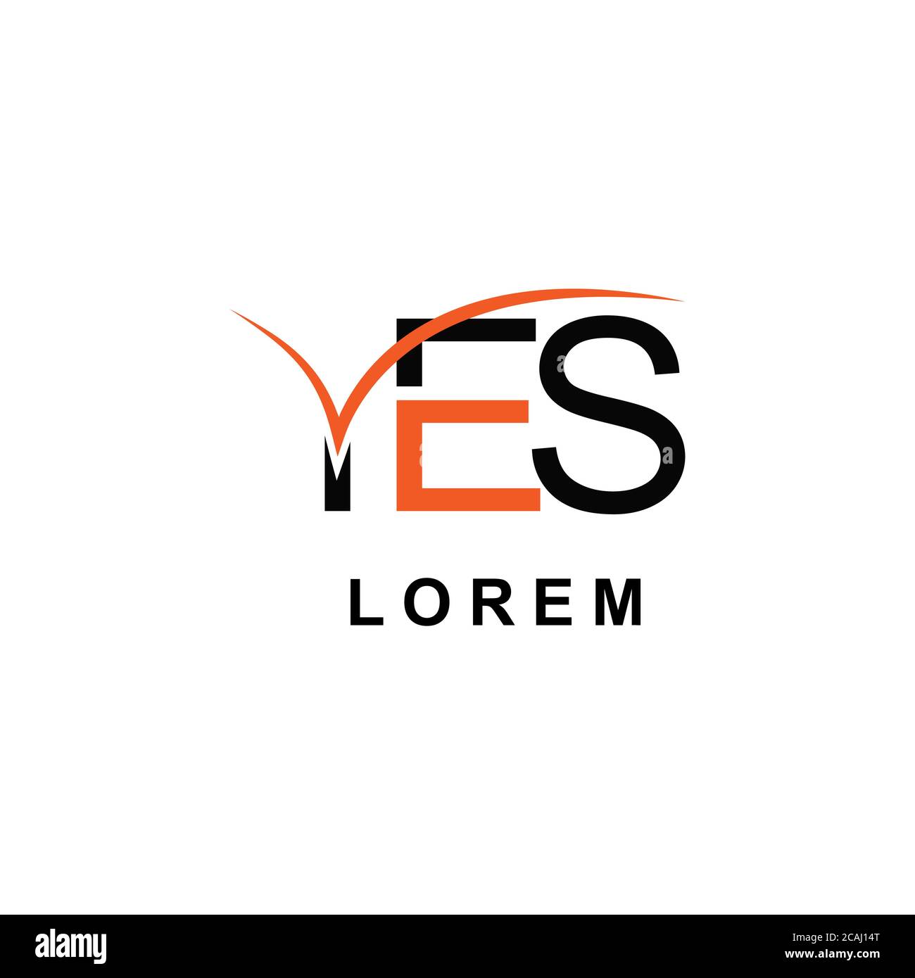 the logo says yes with a triangular shape with black and orange. For ...