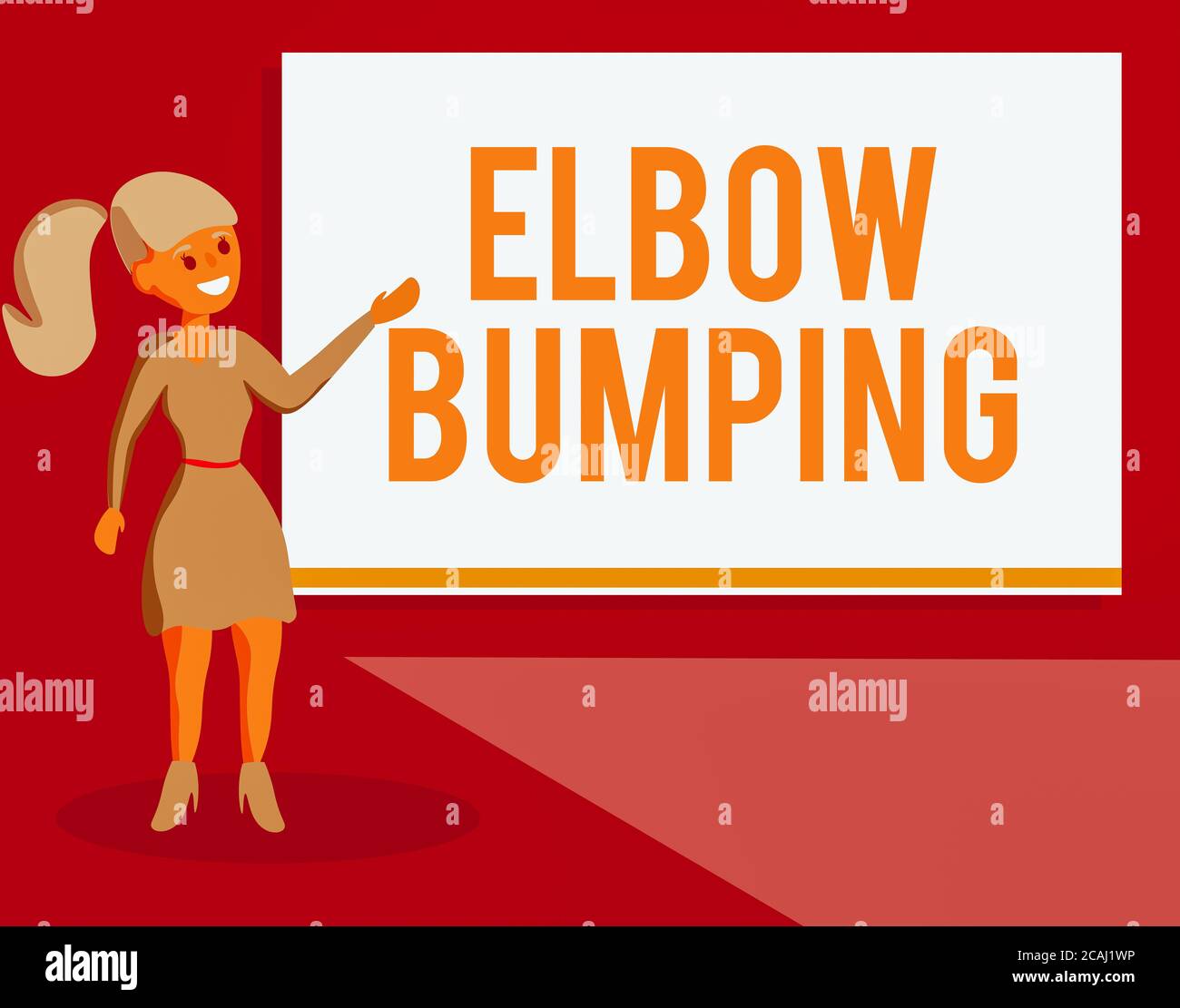 Handwriting text Elbow Bumping. Conceptual photo newlytrended handshake ...