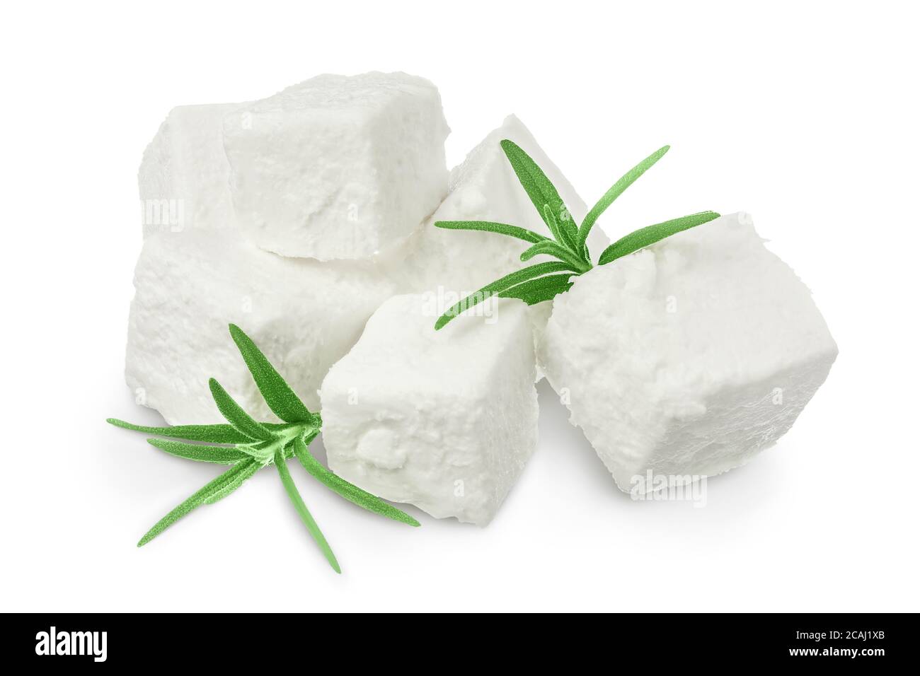 Feta cheese isolated on white background. With clipping path and full ...