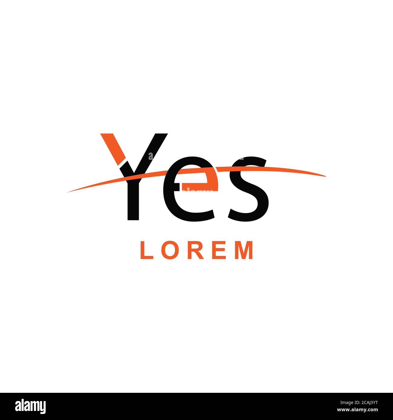 the logo says yes with a triangular shape with black and orange. For ...