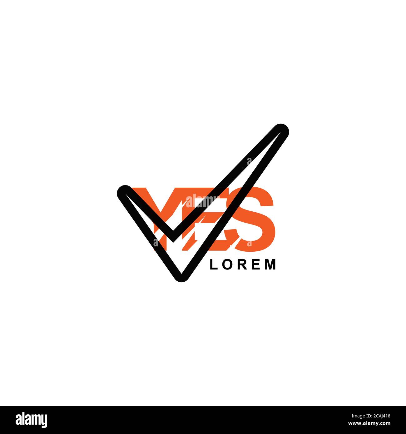 the logo says yes with a triangular shape with black and orange. For ...