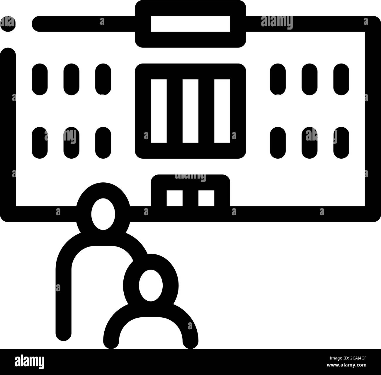 preschool building icon vector outline illustration Stock Vector Image ...