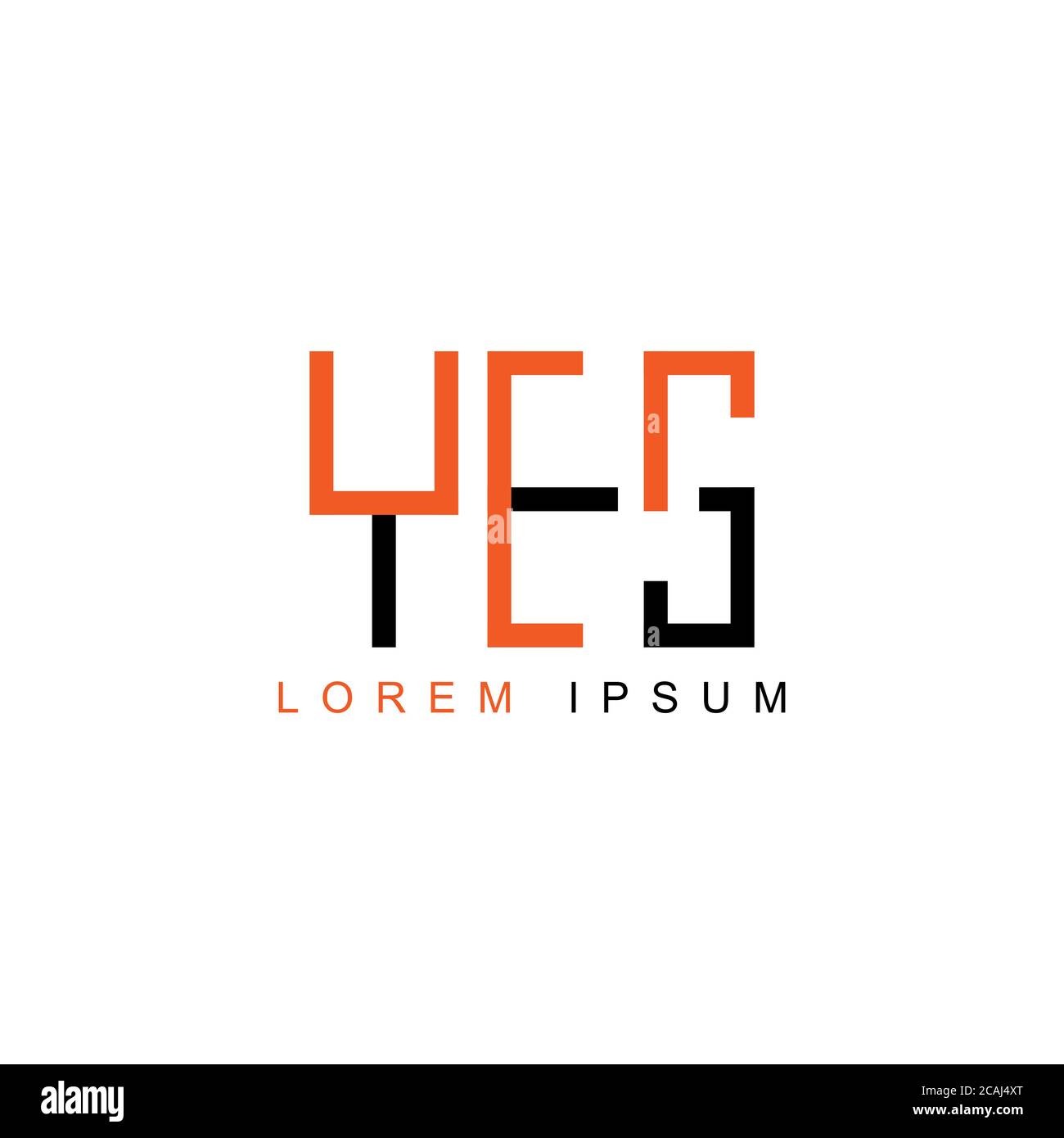 the logo says yes with a triangular shape with black and orange. For ...