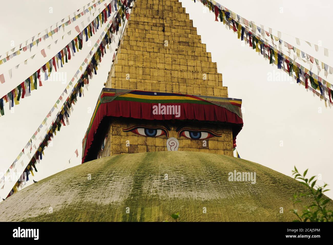 Top of the famous Boudhanath in Kathmandu, Nepal Stock Photo - Alamy