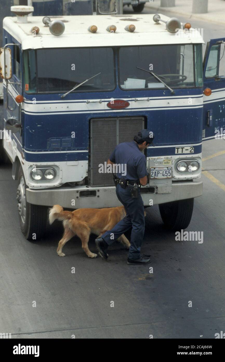 El Paso, Texas USA: U.S Customs and Border Protection officer checks a ...