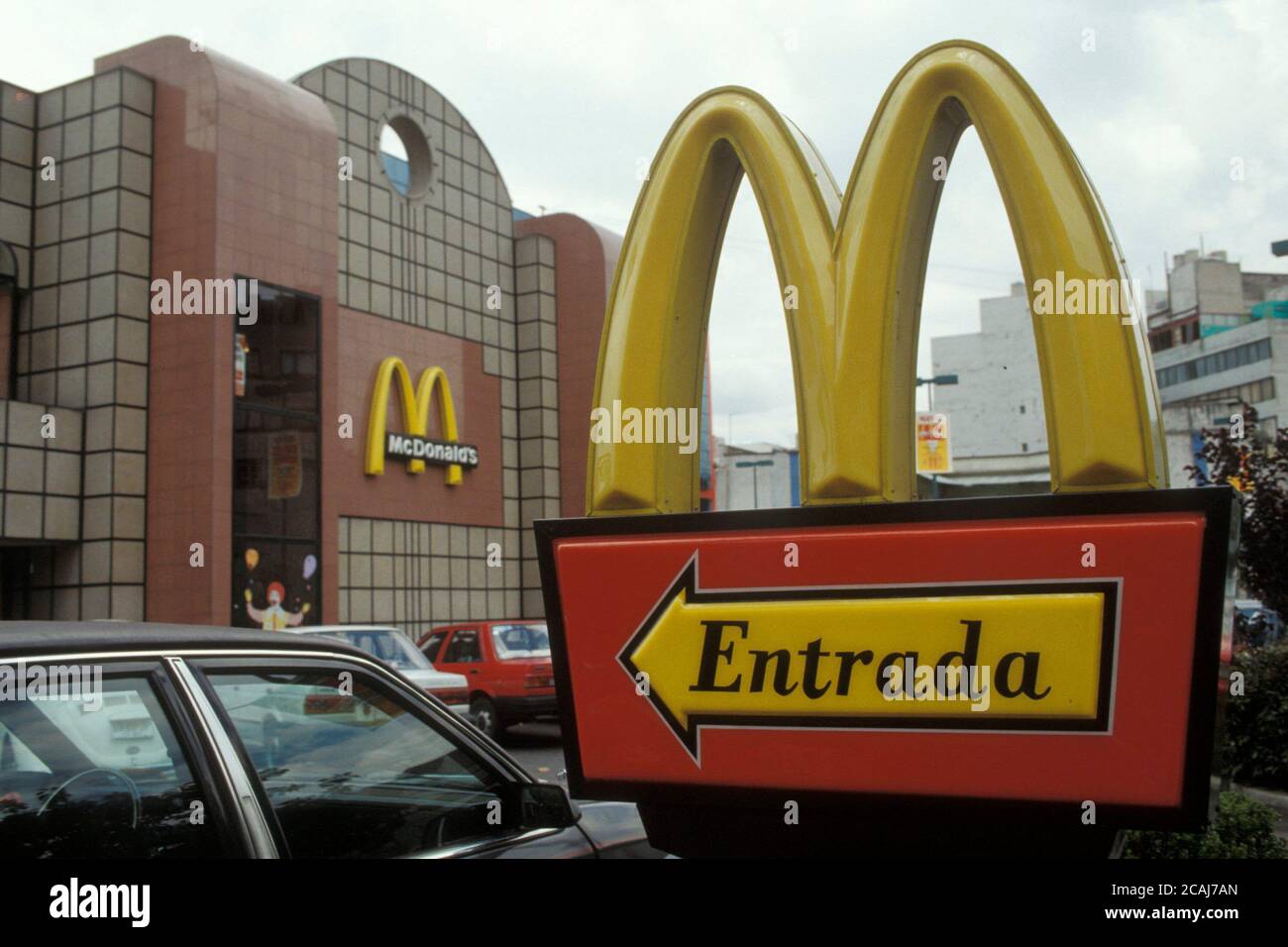 Mexico City DF, Mexico: Entrance sign and front facade of large urban ...