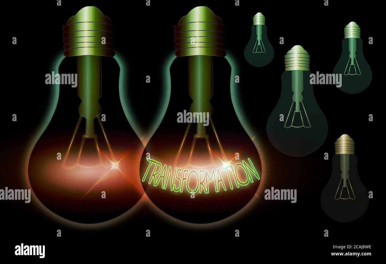 Writing note showing Transformation. Business concept for process, or ...
