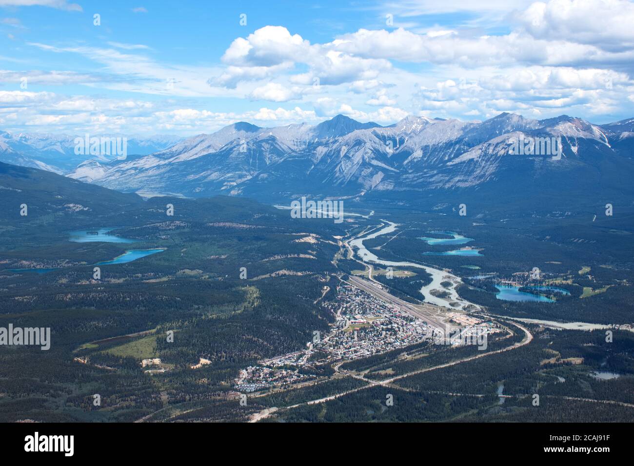 Jasper view from Whistlers Mountain Stock Photo - Alamy