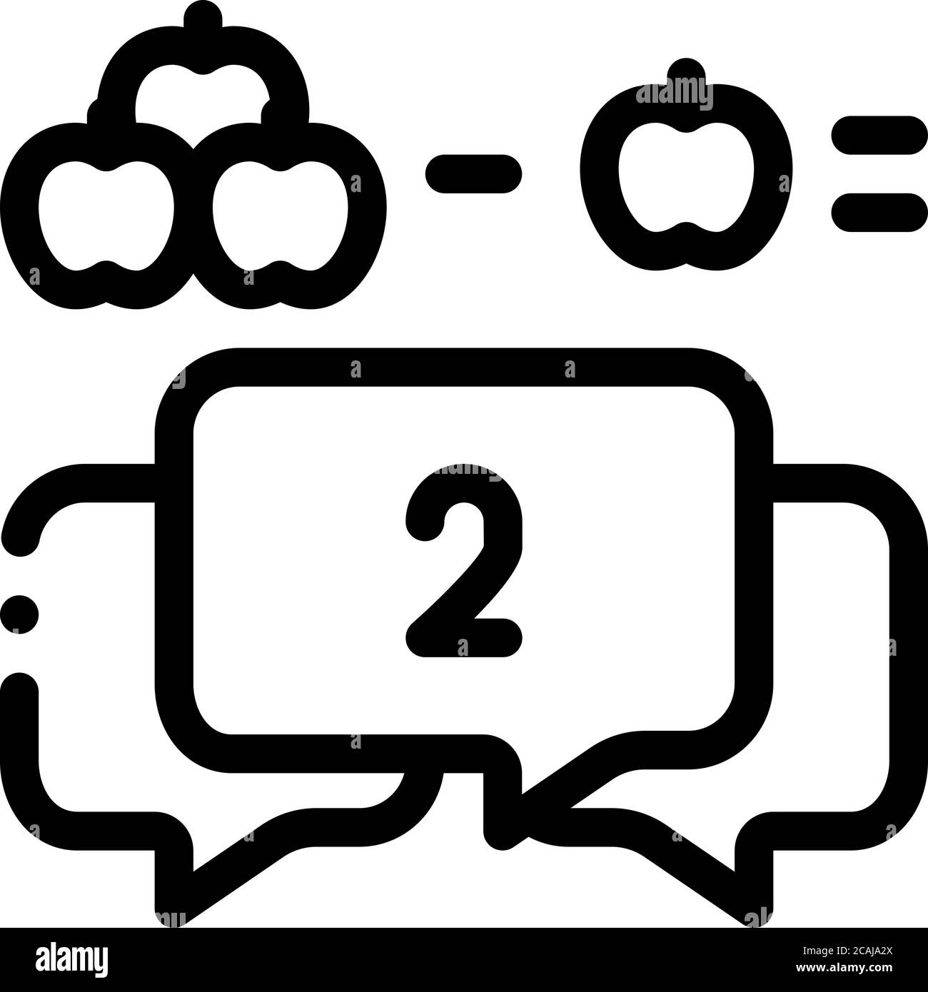 preschool education mathematics icon vector outline illustration Stock ...