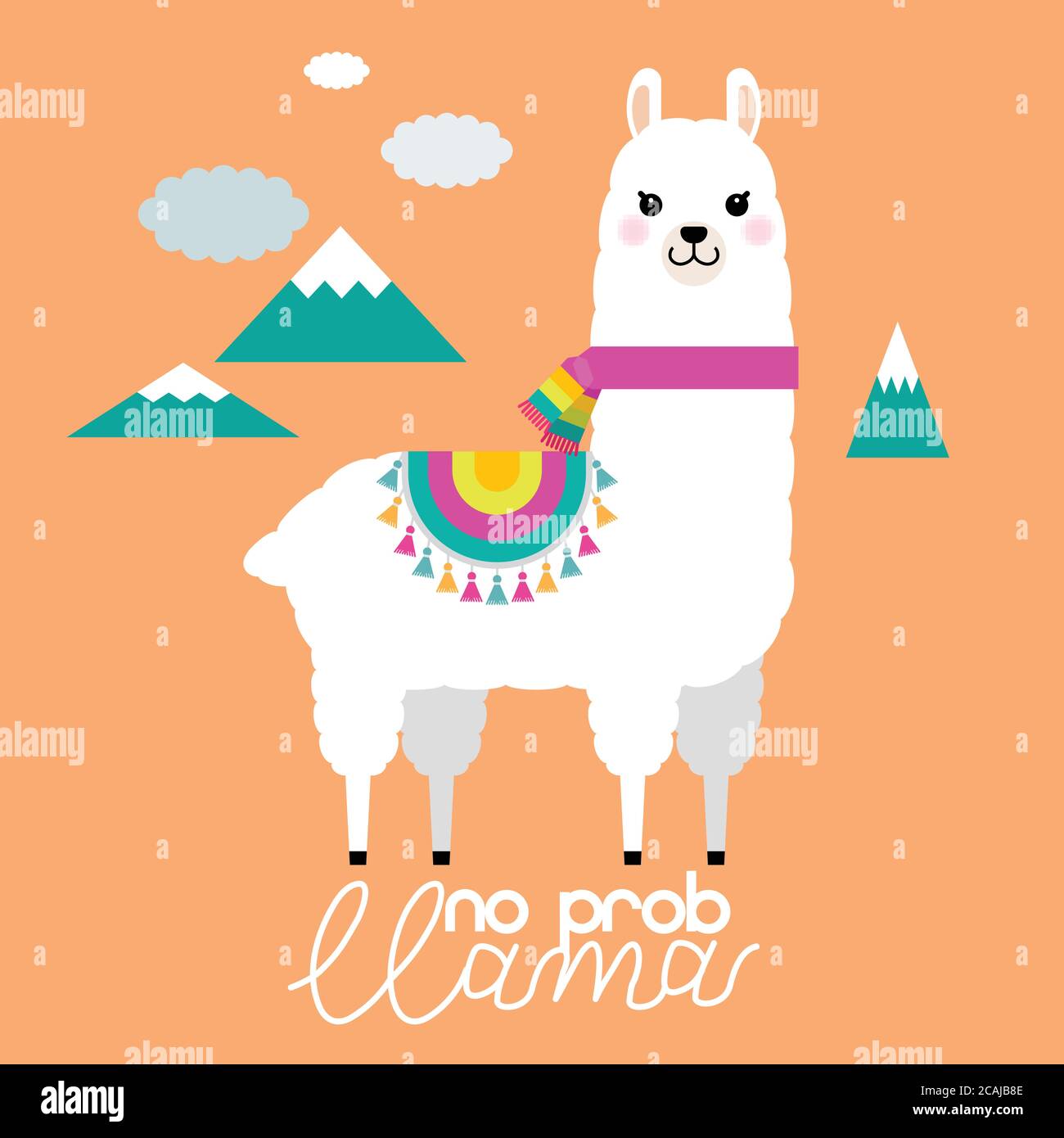 Cute llama and alpaca illustration for nursery design, poster, greeting ...