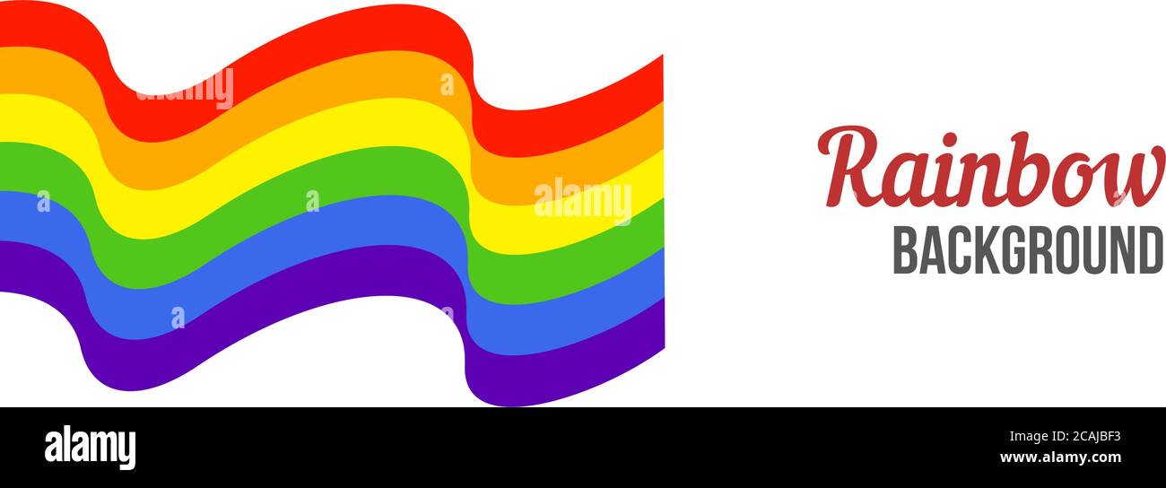 Waving Rainbow flag on white background. Rainbow LGBT flag vector ...
