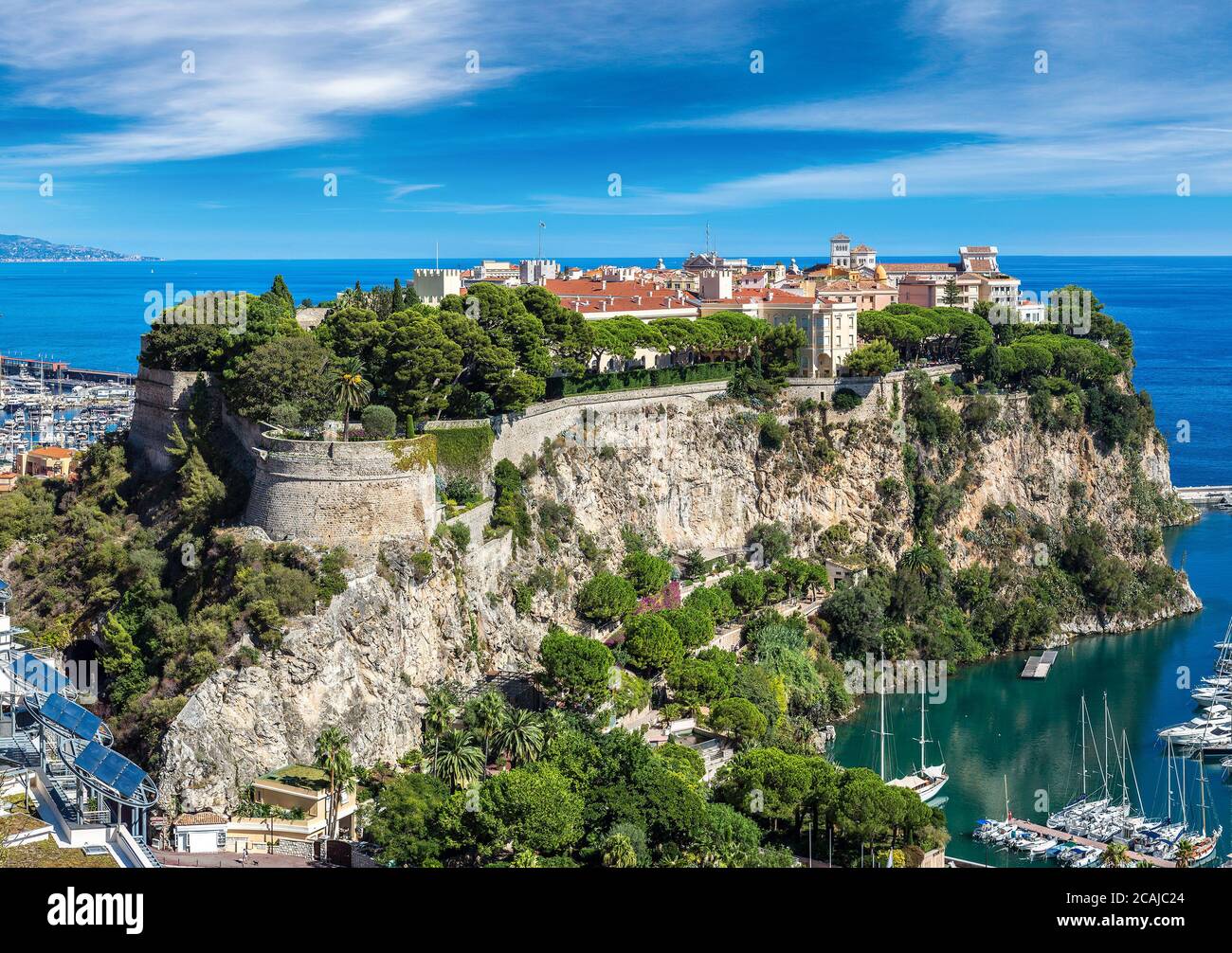 Panoramic view of prince's palace in Monte Carlo in a summer day ...