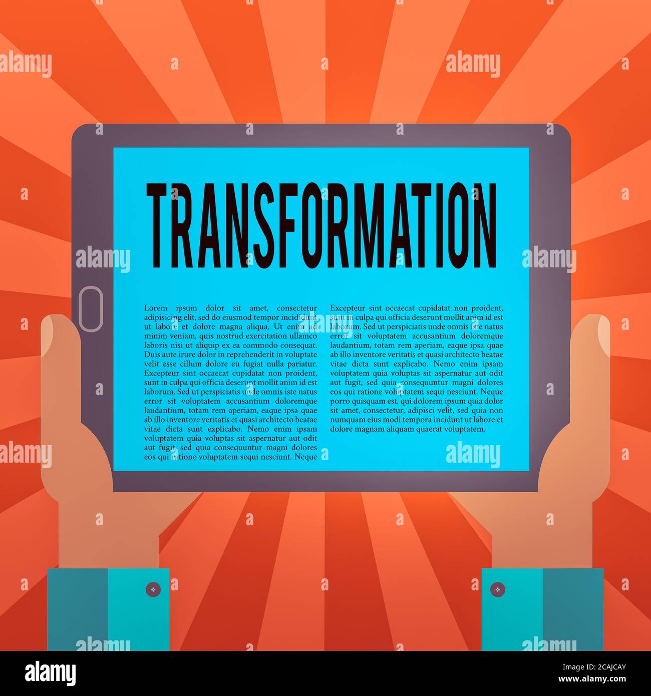 Conceptual hand writing showing Transformation. Concept meaning process ...