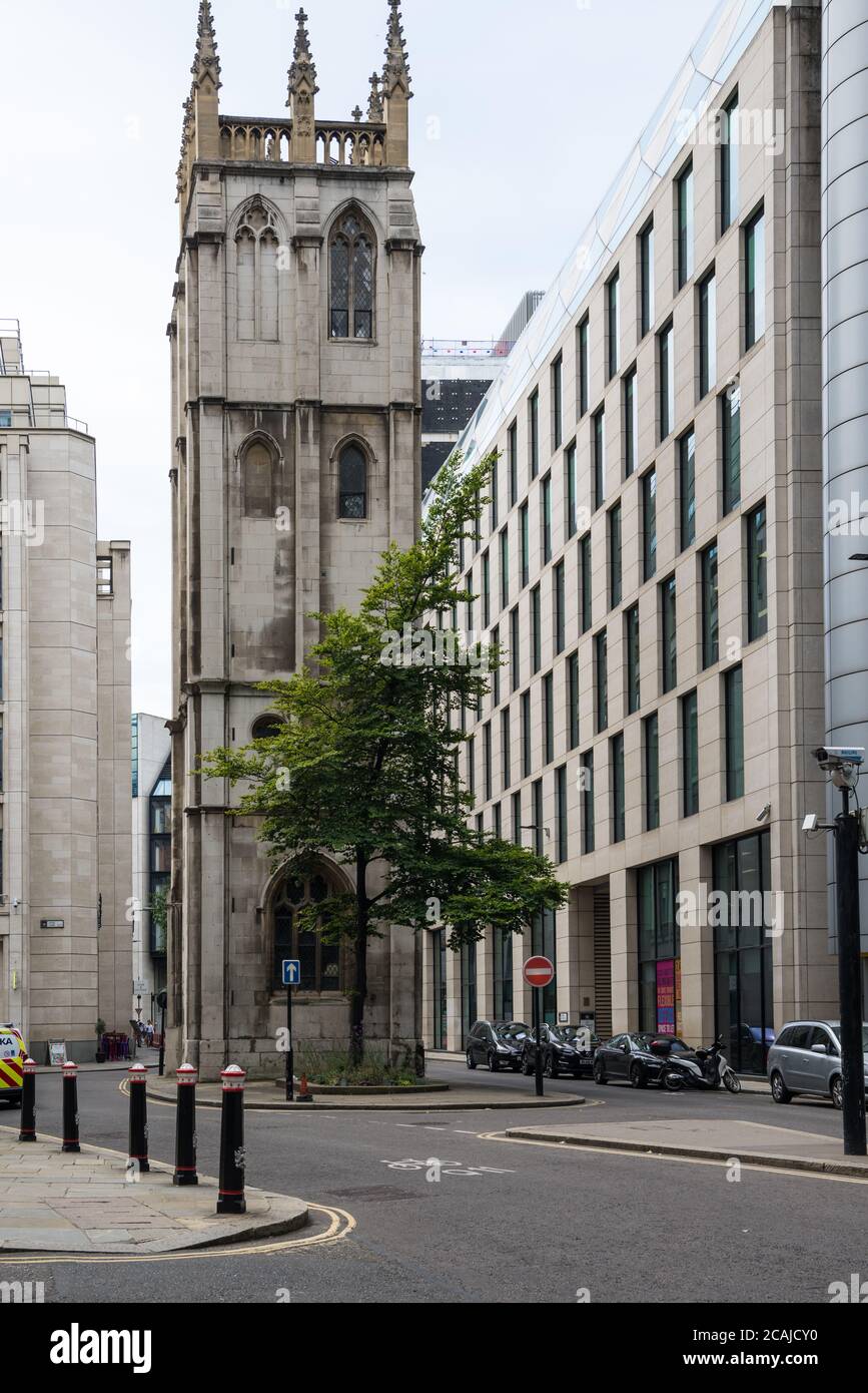 St. Alban Tower in Wood Street, City of London, England, UK. The only ...