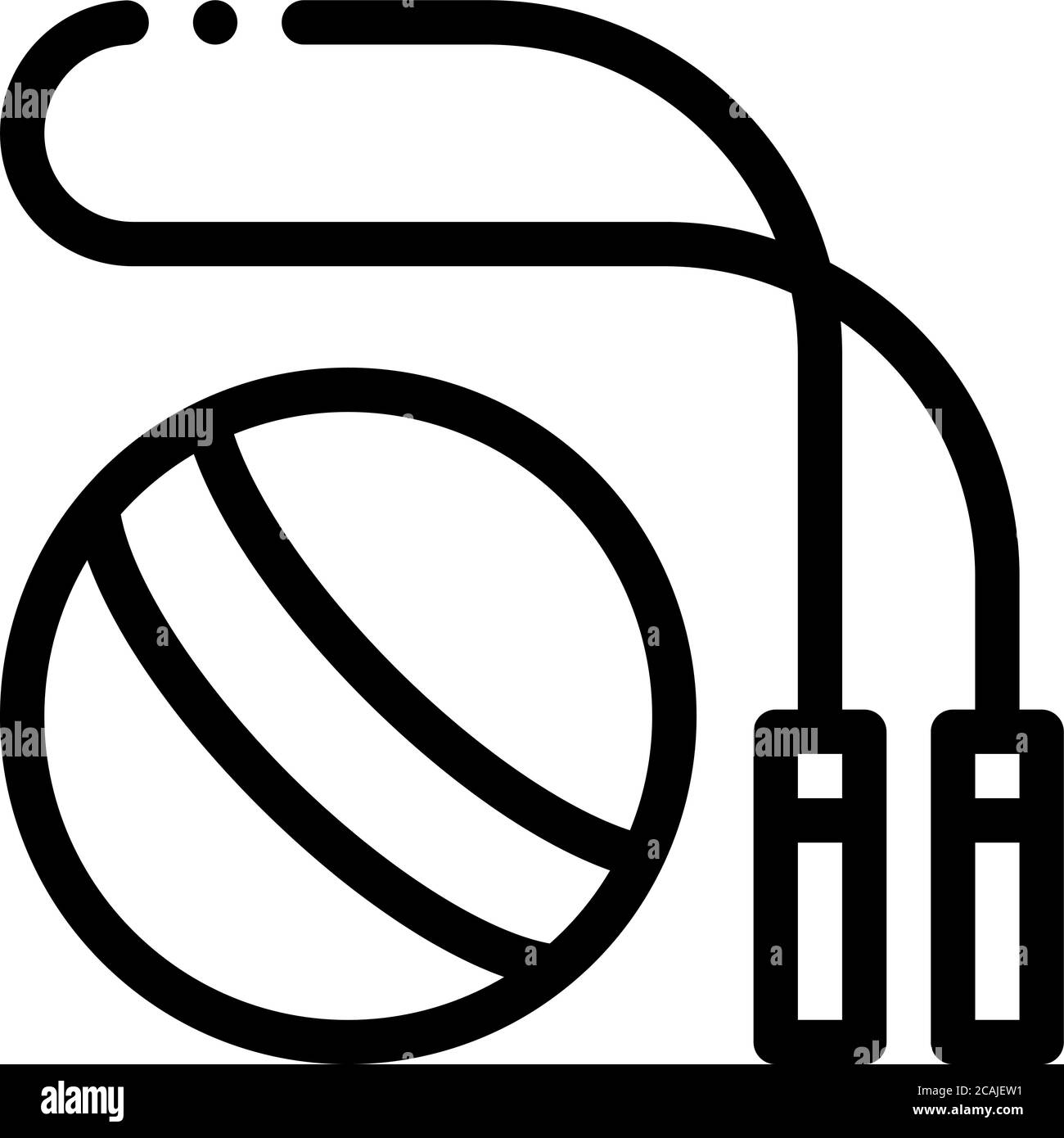 skipping rope and ball icon vector outline illustration Stock Vector ...