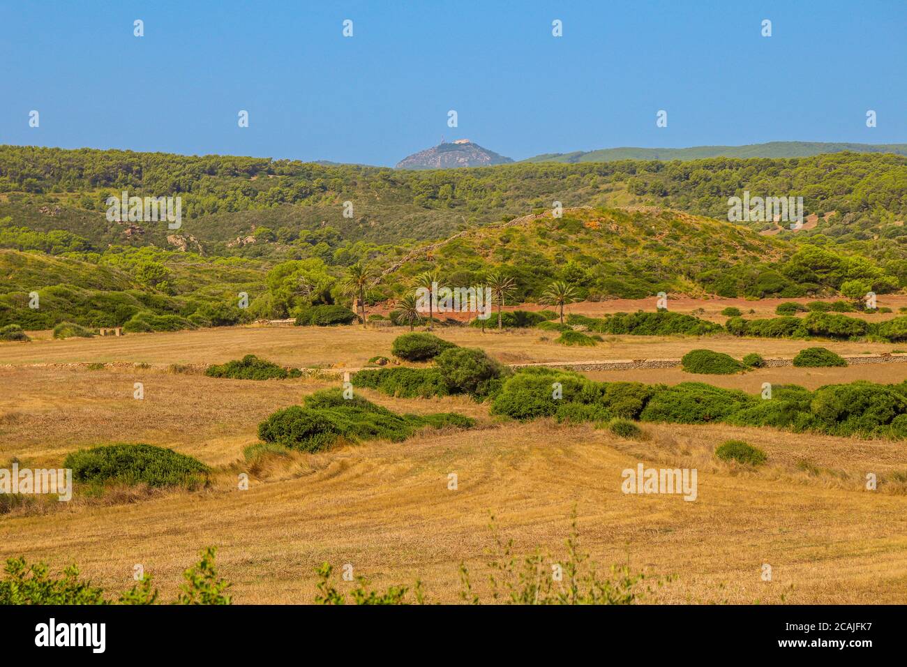 Mesmerizing view of the mountainous landscape on the island of Menorca ...