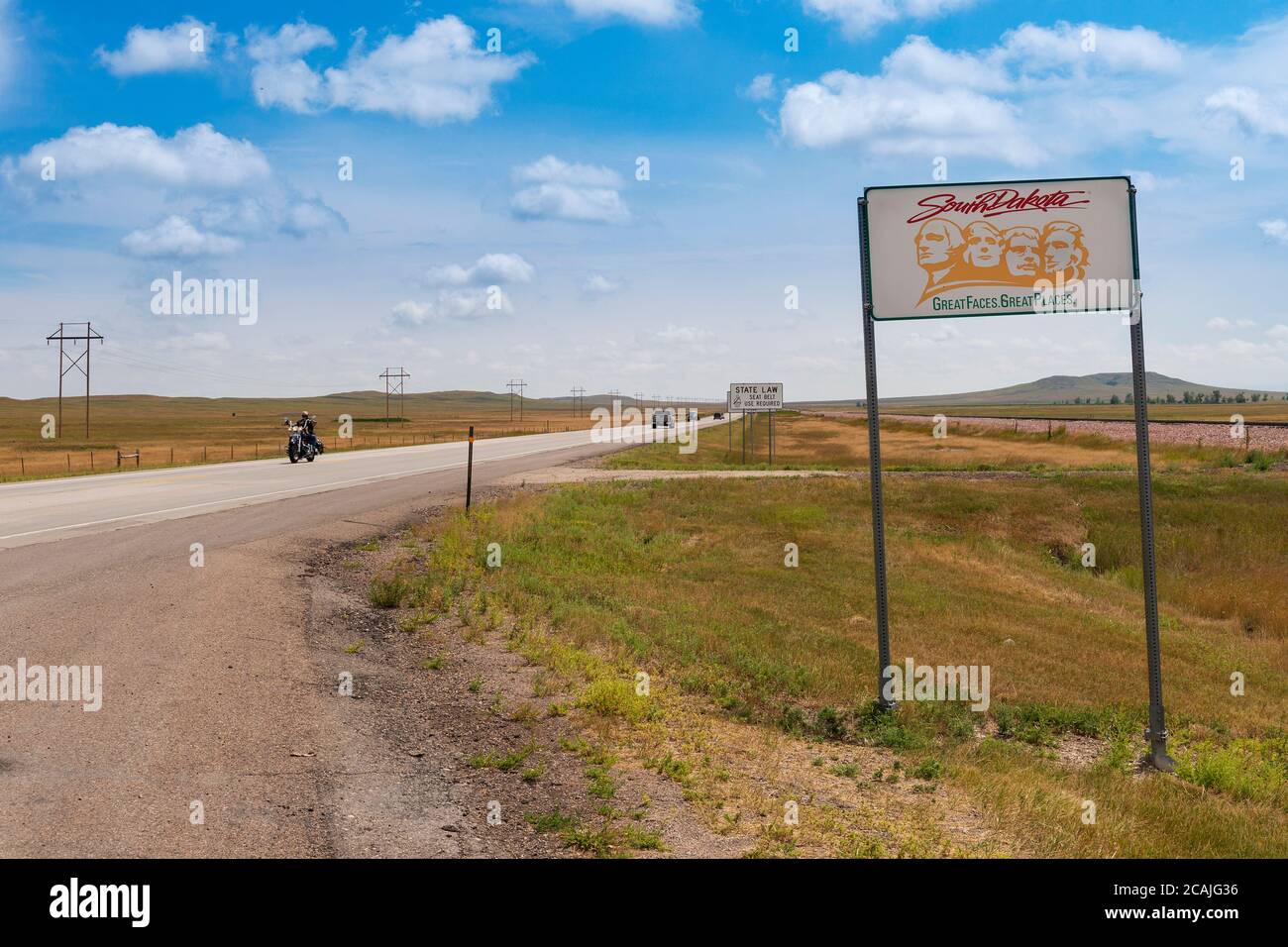 South Dakota, USA - August 8, 2014: A South Dakota State welcome sign ...