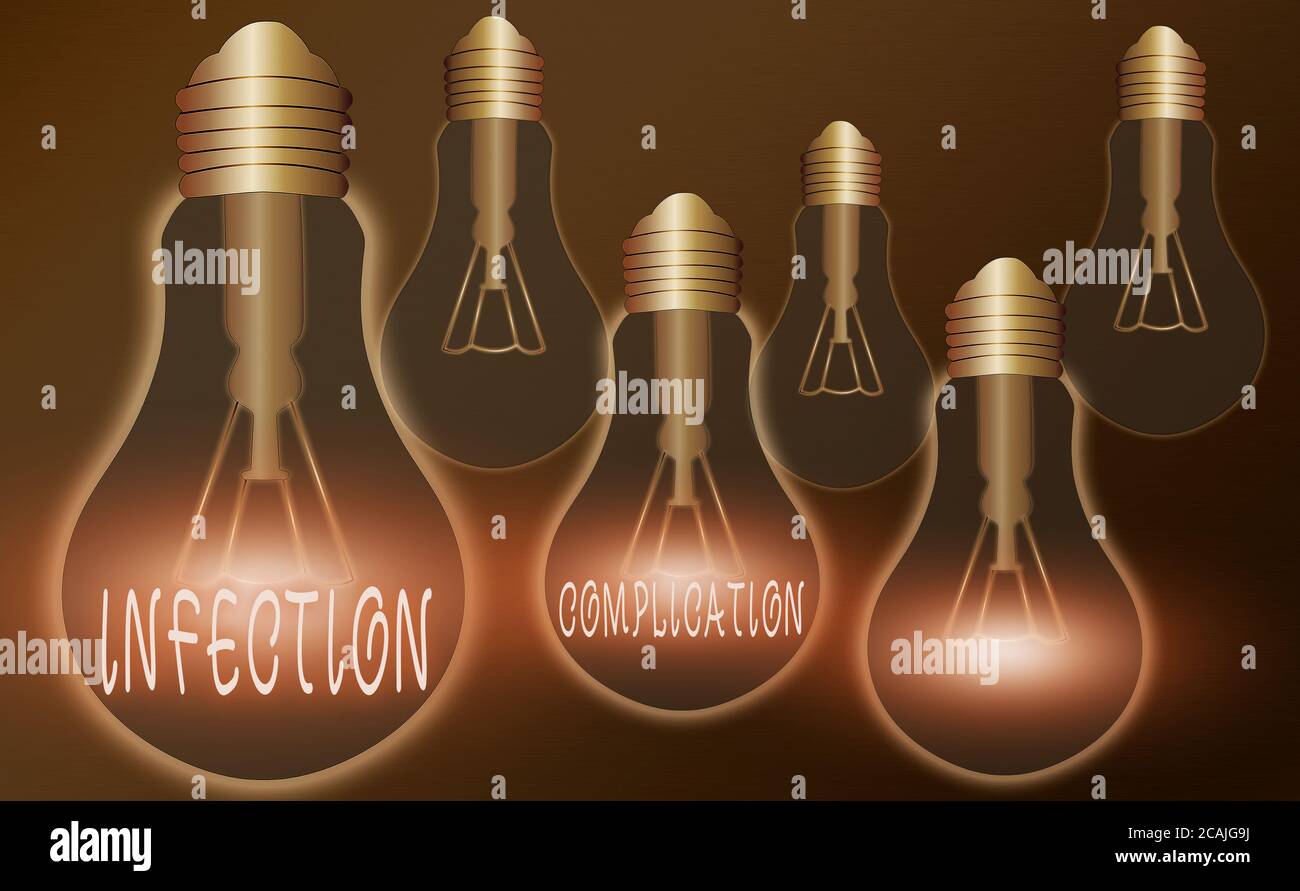 Writing note showing Infection Complication. Business concept for ...
