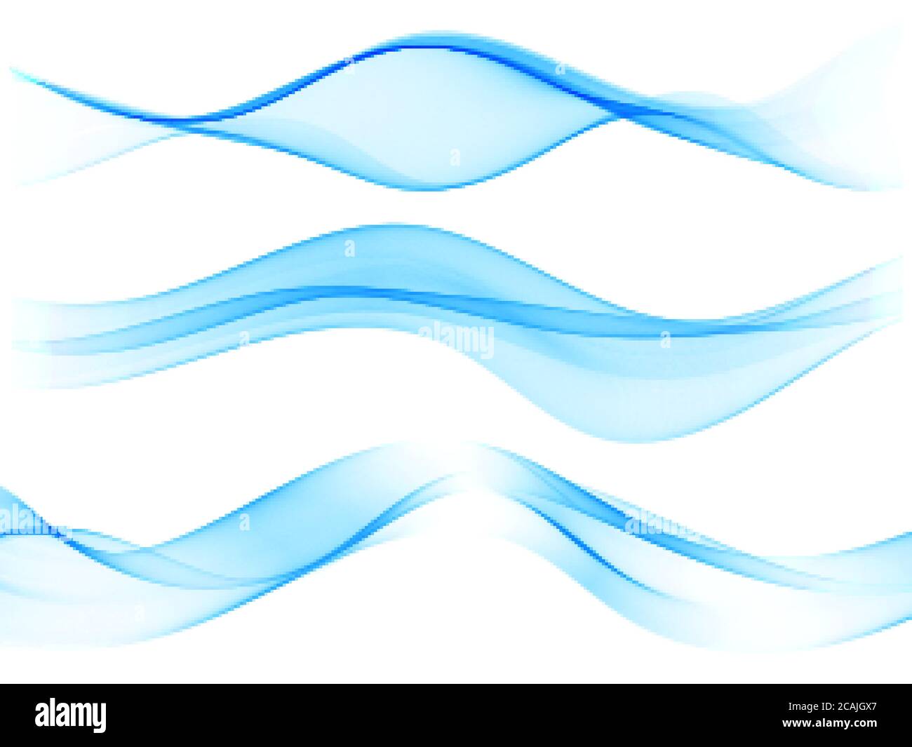 Set of blue abstract wave design element Wave blue flow Stock Vector ...