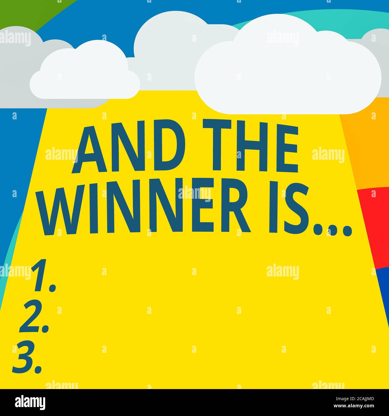 Text sign showing And The Winner Is. Business photo showcasing ...