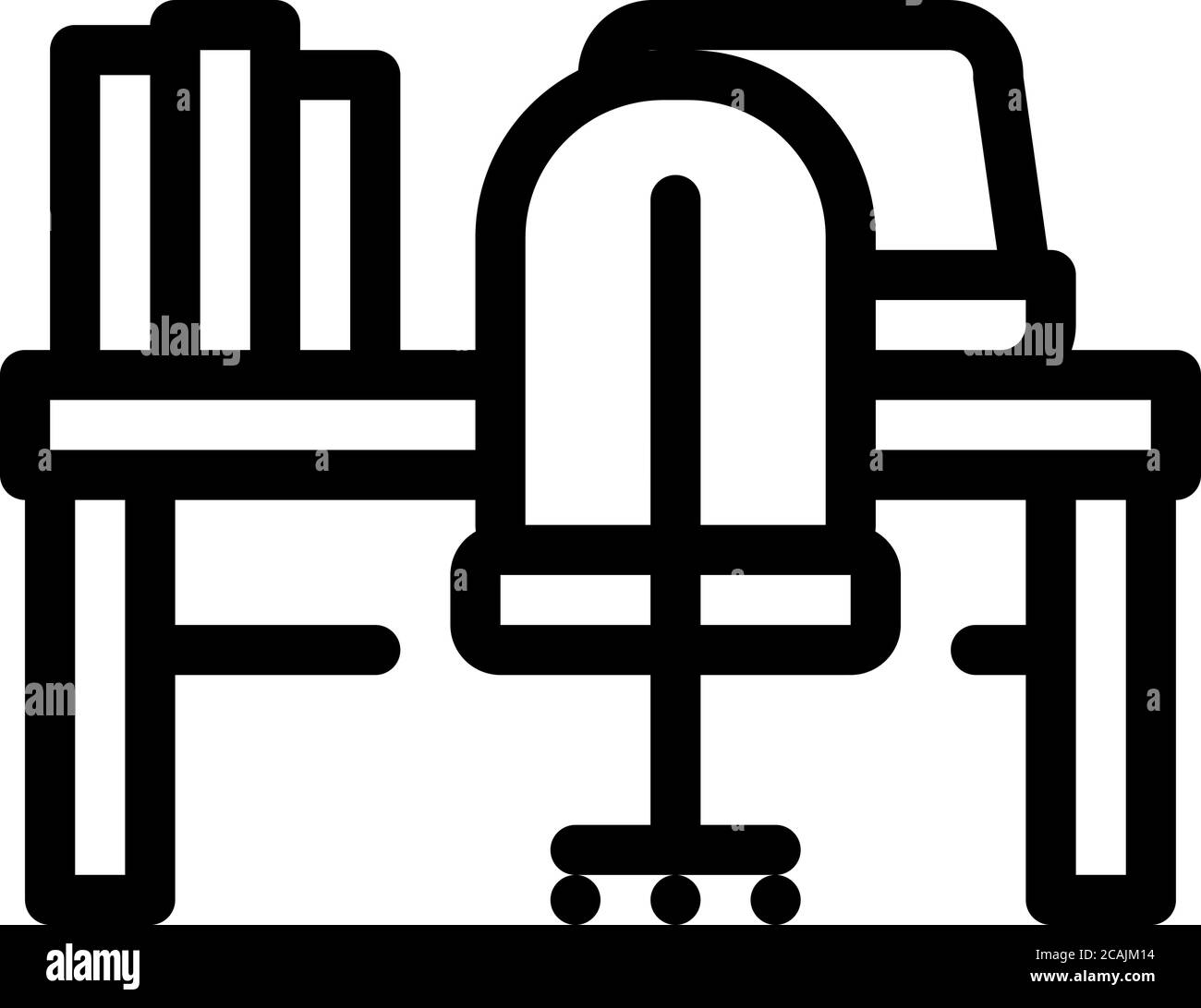 office workspace icon vector outline illustration Stock Vector Image ...